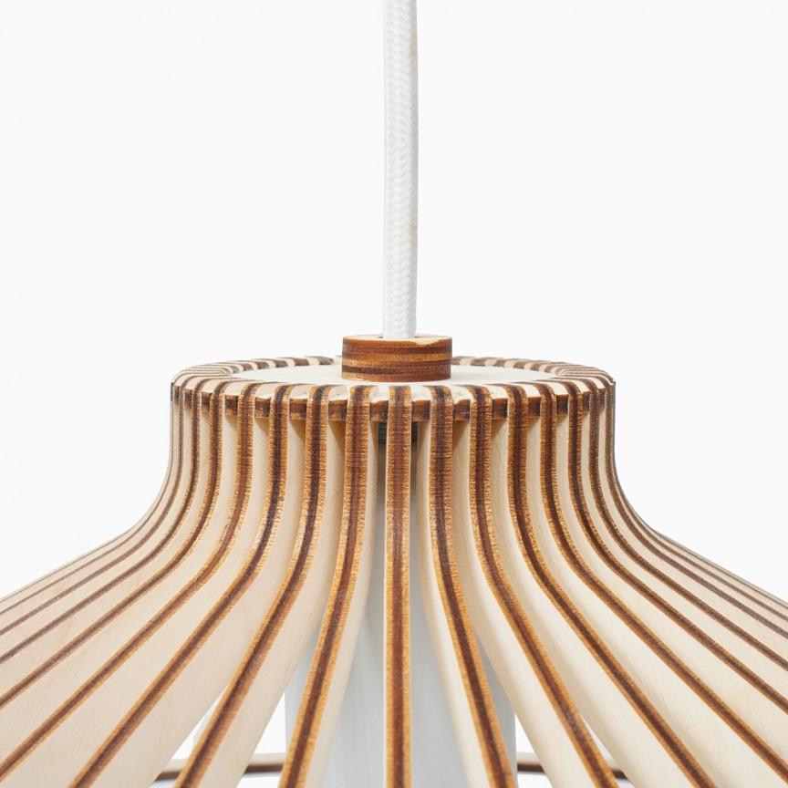 Duża, płaska lampa wisząca ze sklejki Nonla 55cm PLYstudio