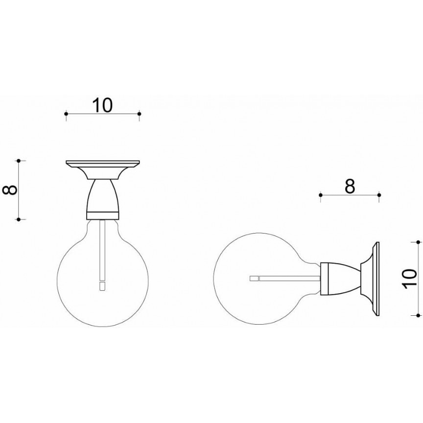 Loft Ceramic black "bulb" wall&ceiling Kolorowe Kable