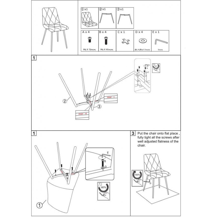 Tom light grey quilted velvet chair Signal