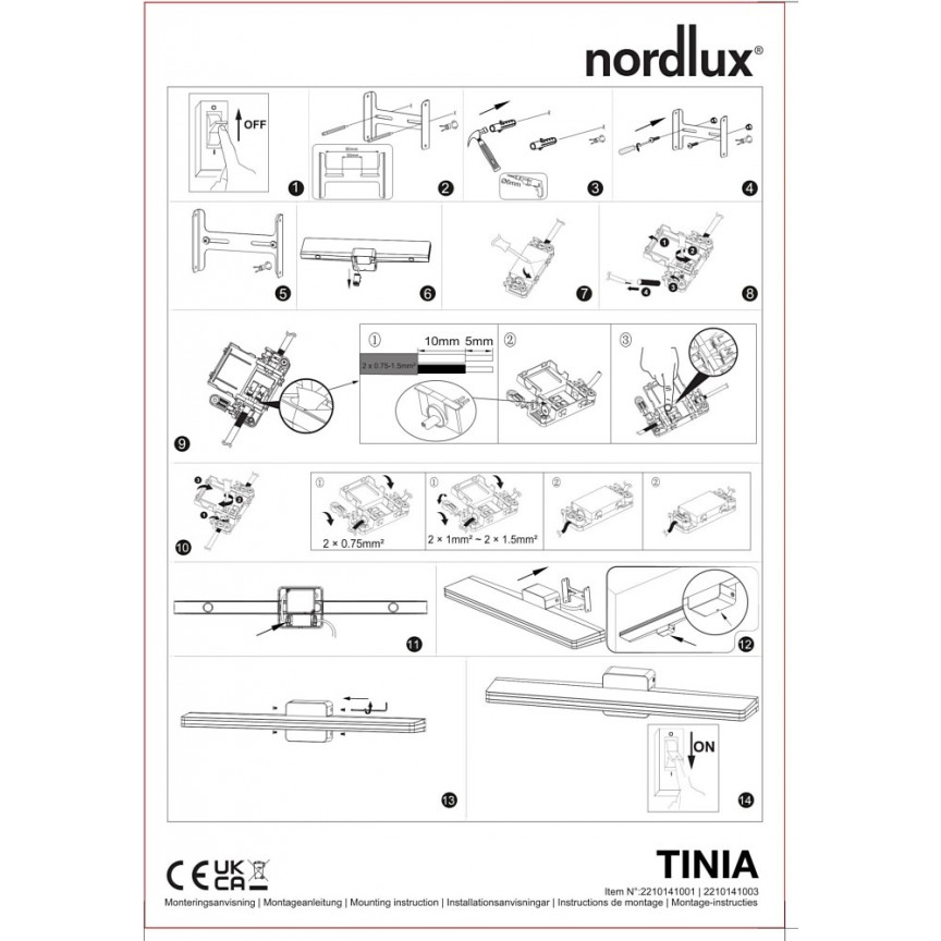 Kinkiet łazienkowy nad lustro Tinia LED 60cm biały Nordlux
