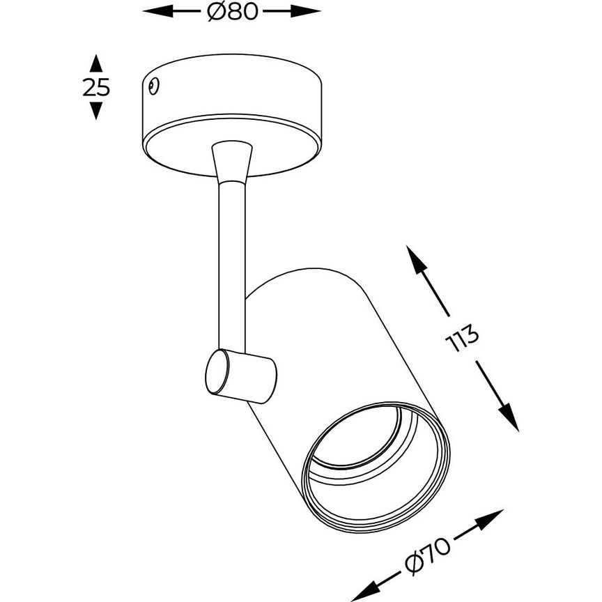 Tori Long SL 8cm white&gold adjustable ceiling spotlight ZumaLine