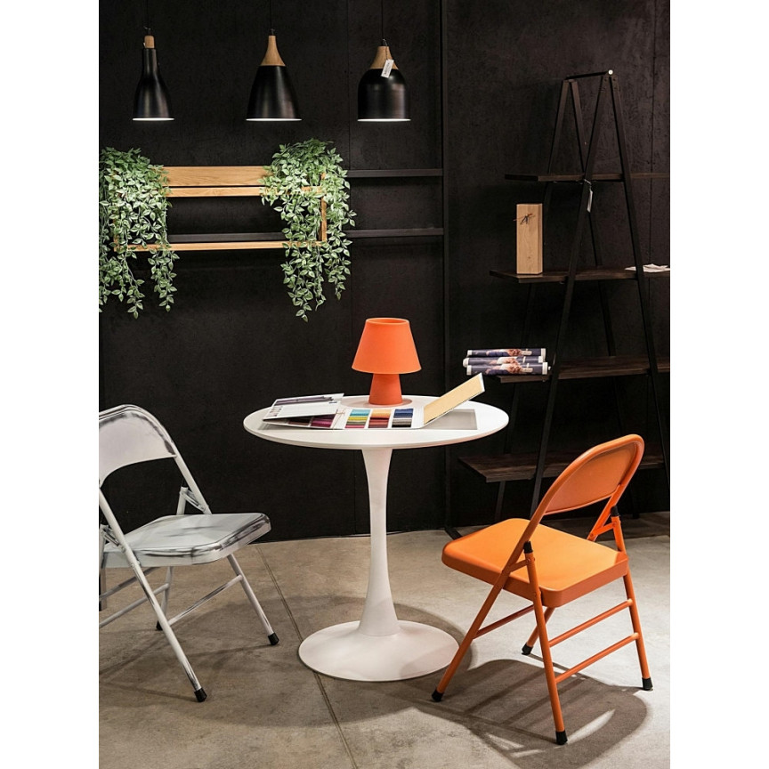 Designer Skinny 80 white one leg round dining table Simplet