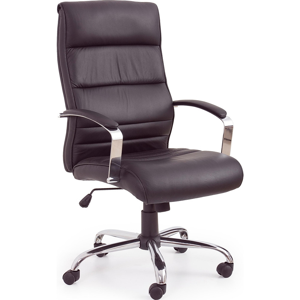 Stylish Teksas black leather office chair Halmar