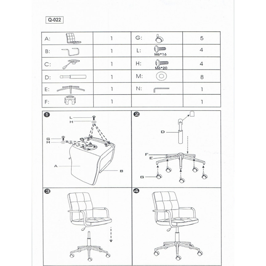 Stylish Q022 Duty grey quilted office chair Signal