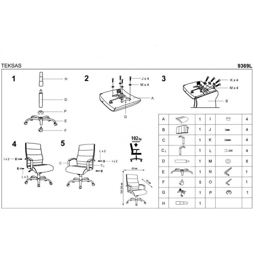 Stylish Teksas black leather office chair Halmar