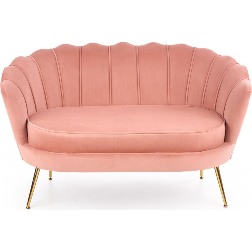 Stylish Amorinito Velvet 133 light pink shell sofa with gold legs Halmar