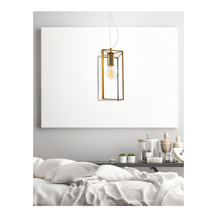 Designer Strike 13 transparent&brass glass pendant lamp