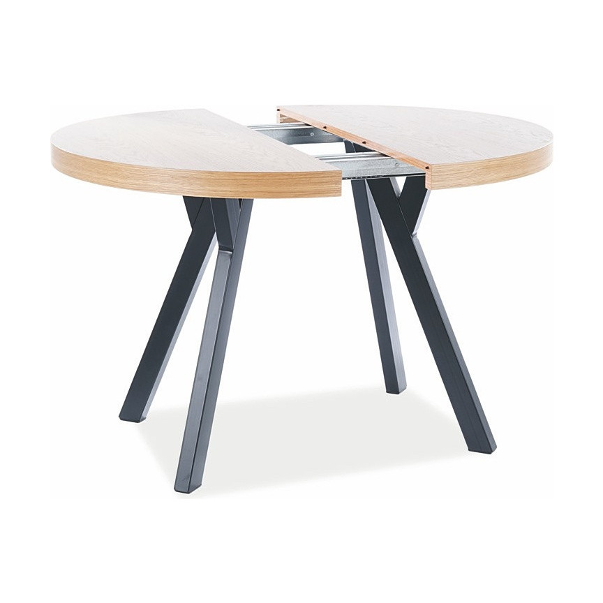 Domingo 100 oak veneer&black extending dining table Signal