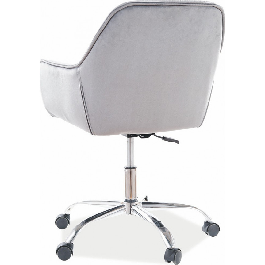 Stylish Q-190 grey velvet office chair with quilted seat Signal