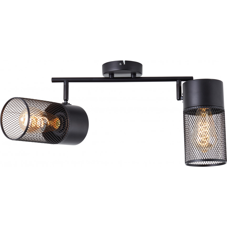 Reflektor sufitowy ażurowy Kamolo II czarny mat Brilliant