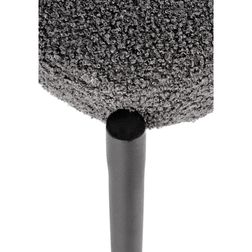 Krzesło tapicerowane bouclé z podłokietnikami K477 szare Halmar