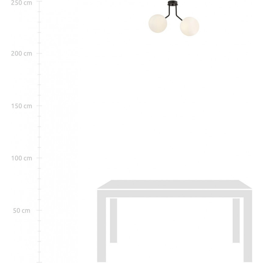 Lampa sufitowa szklane kule Nova II biało-czarna Emibig