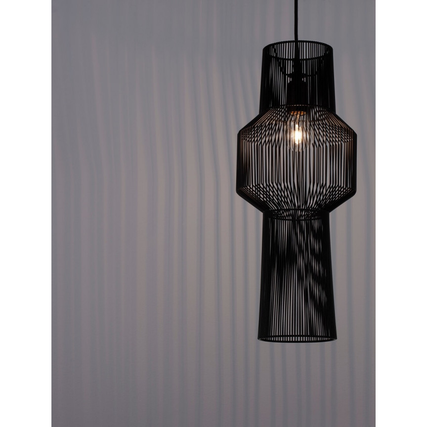Lampy boho | Lampa wisząca sznurkowa boho Darby 21cm czarna