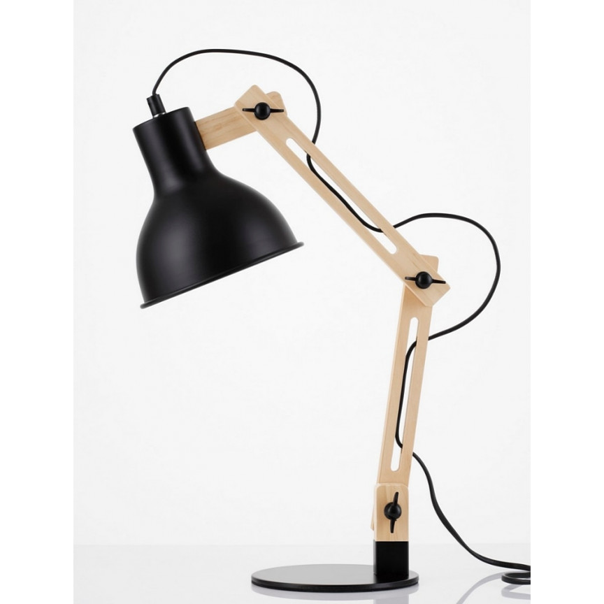 Form black&wood wooden desk lamp
